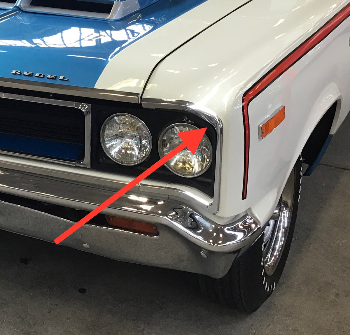 1970 AMC Rebel Headlight Surround Trim Set – AMC Parts Warehouse