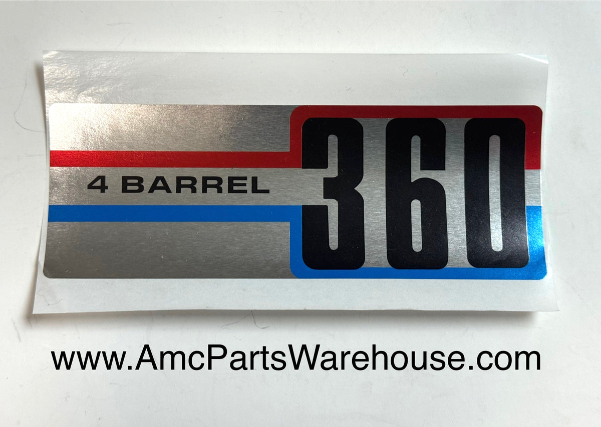 AMC, JEEP Air Cleaner Decal, 360 4-Barrel – AMC Parts Warehouse