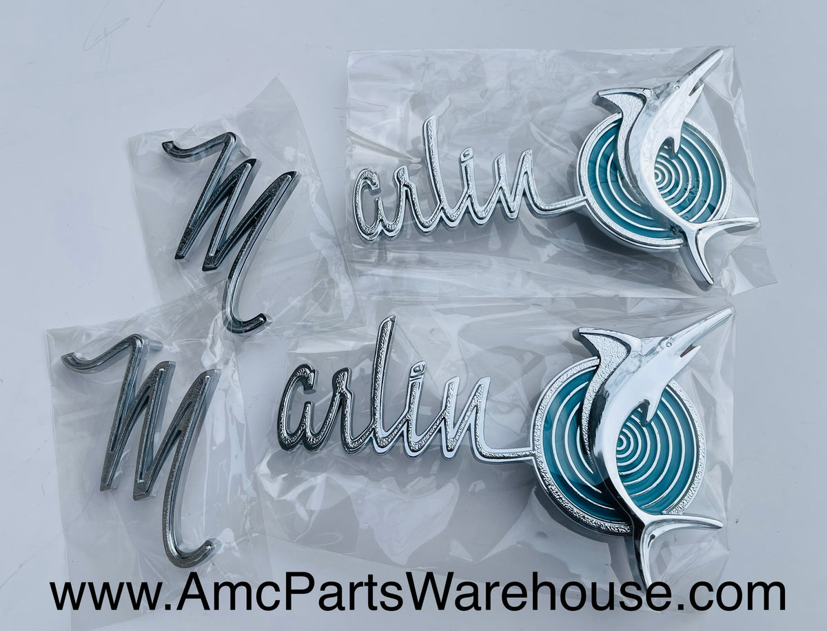 1965-66 AMC Marlin Fender Emblem Set. – AMC Parts Warehouse